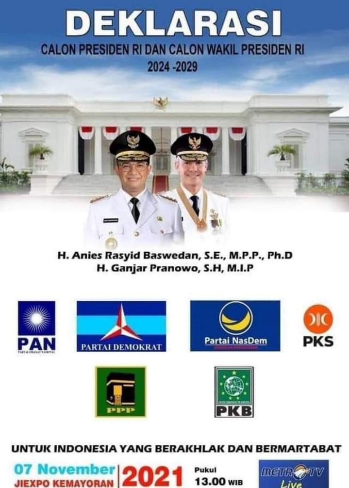 Beredar Poster Deklarasi Anies-Ganjar Capres-Cawapres 2024, PKB hingga ...