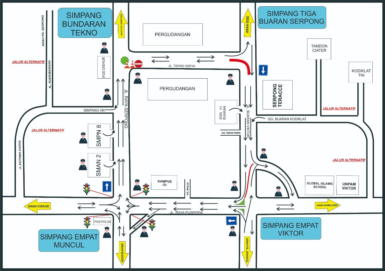 4 Ruas Jalan di Tangsel Diberlakukan One Way Mulai 2 Maret ...